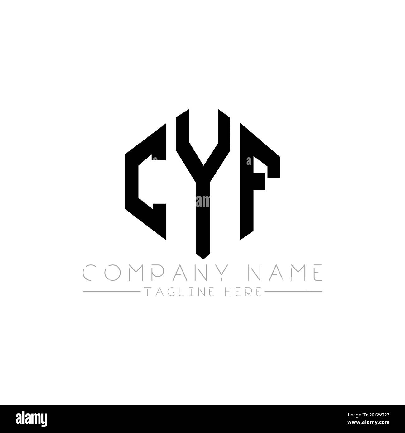 CYF letter logo design with polygon shape. CYF polygon and cube shape ...