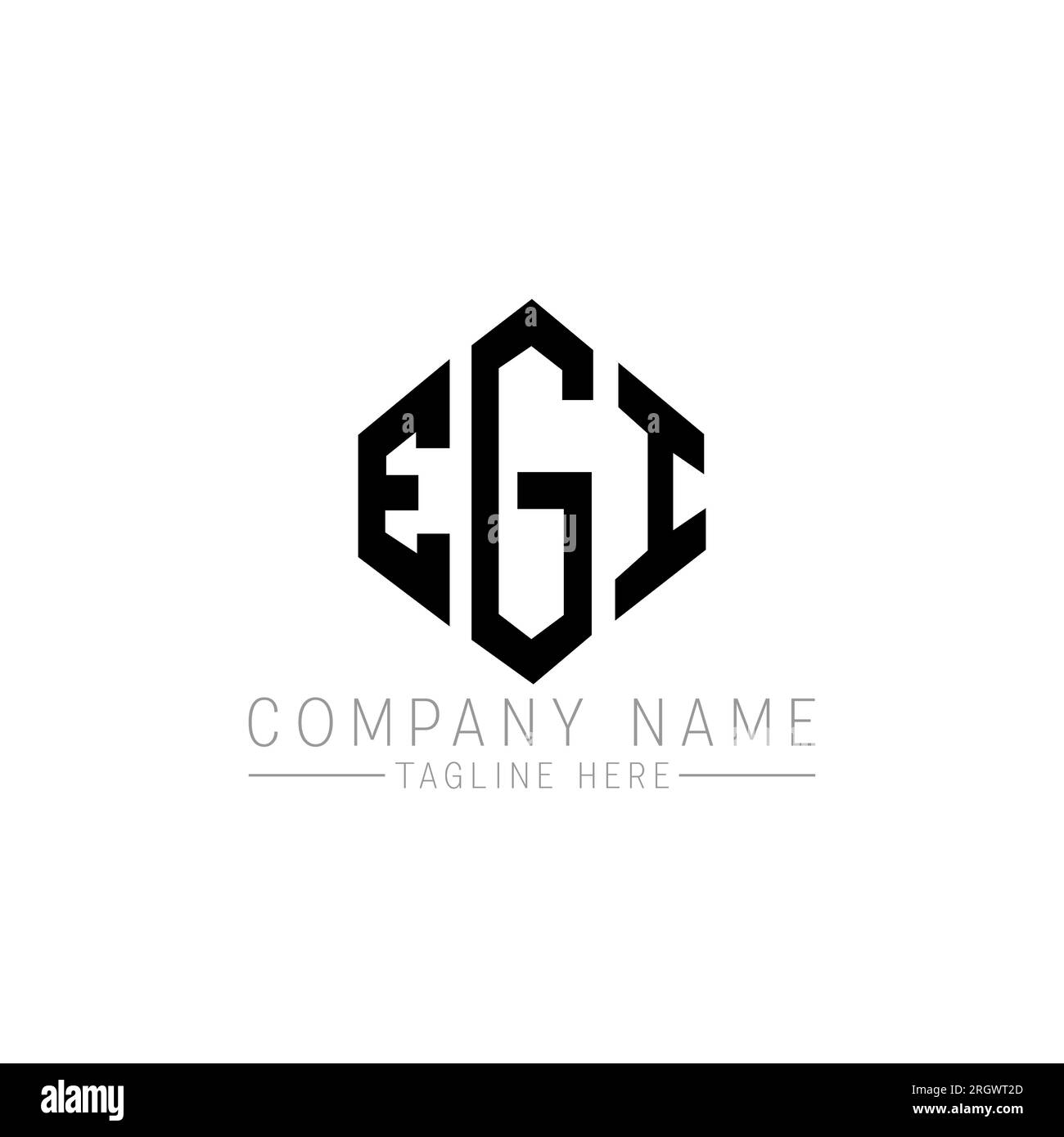 EGI letter logo design with polygon shape. EGI polygon and cube shape ...