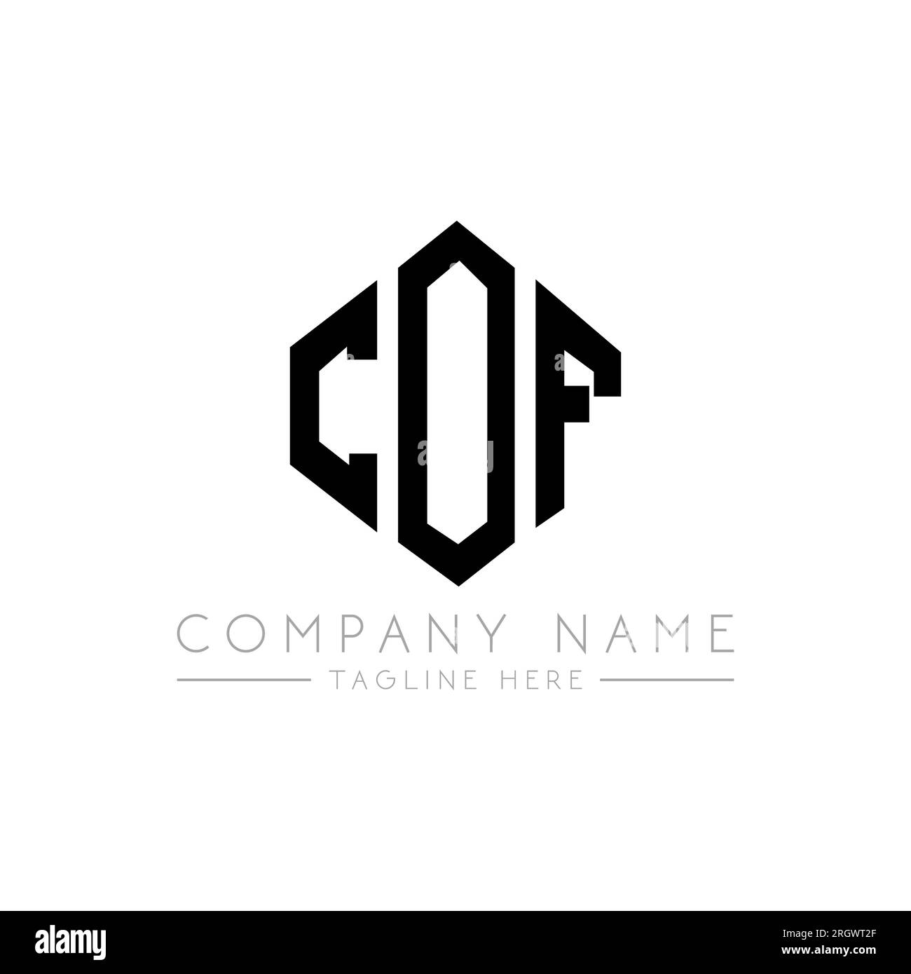 COF letter logo design with polygon shape. COF polygon and cube shape ...