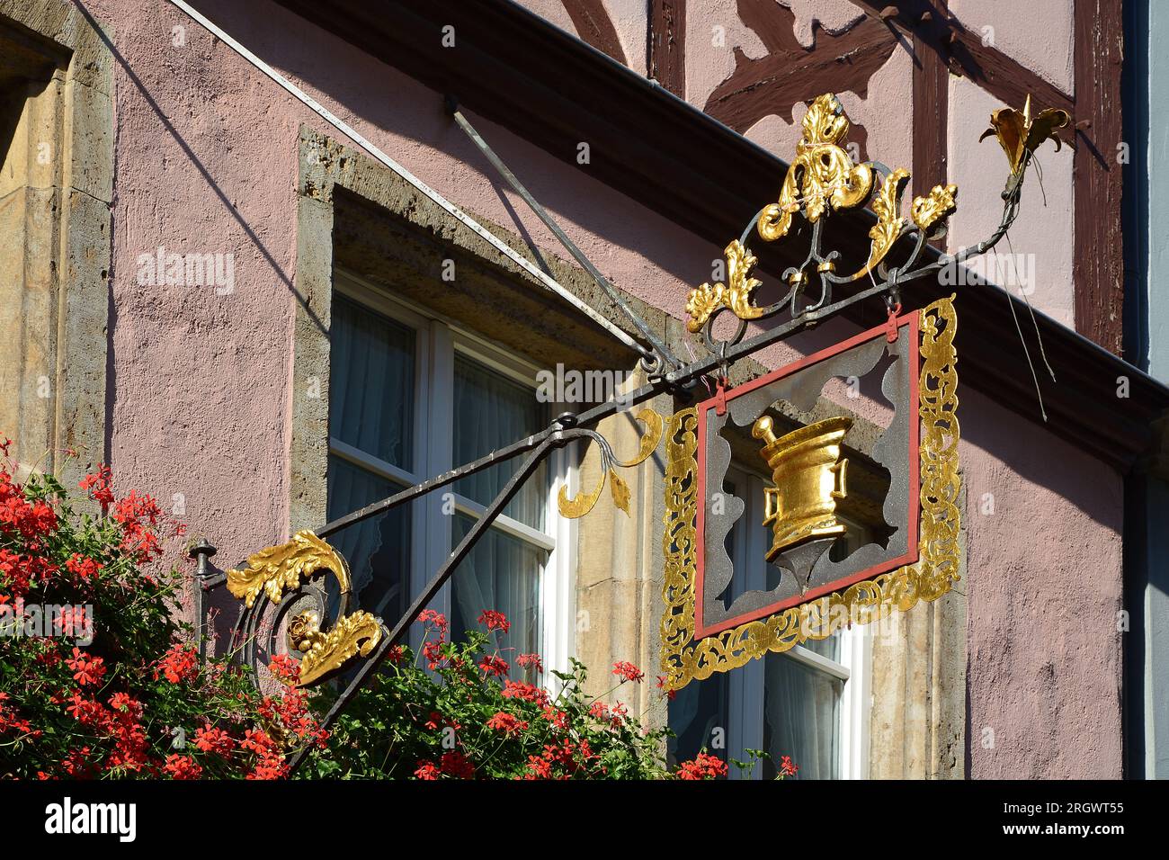 Wrought iron sign / Schmiedeeisenplatte, Rothenburg ob der Tauber ...