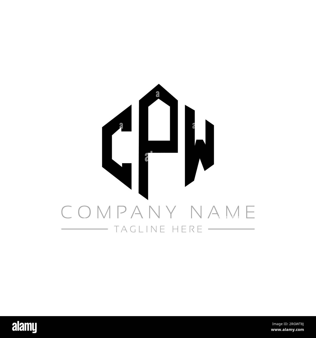 CPW letter logo design with polygon shape. CPW polygon and cube shape ...