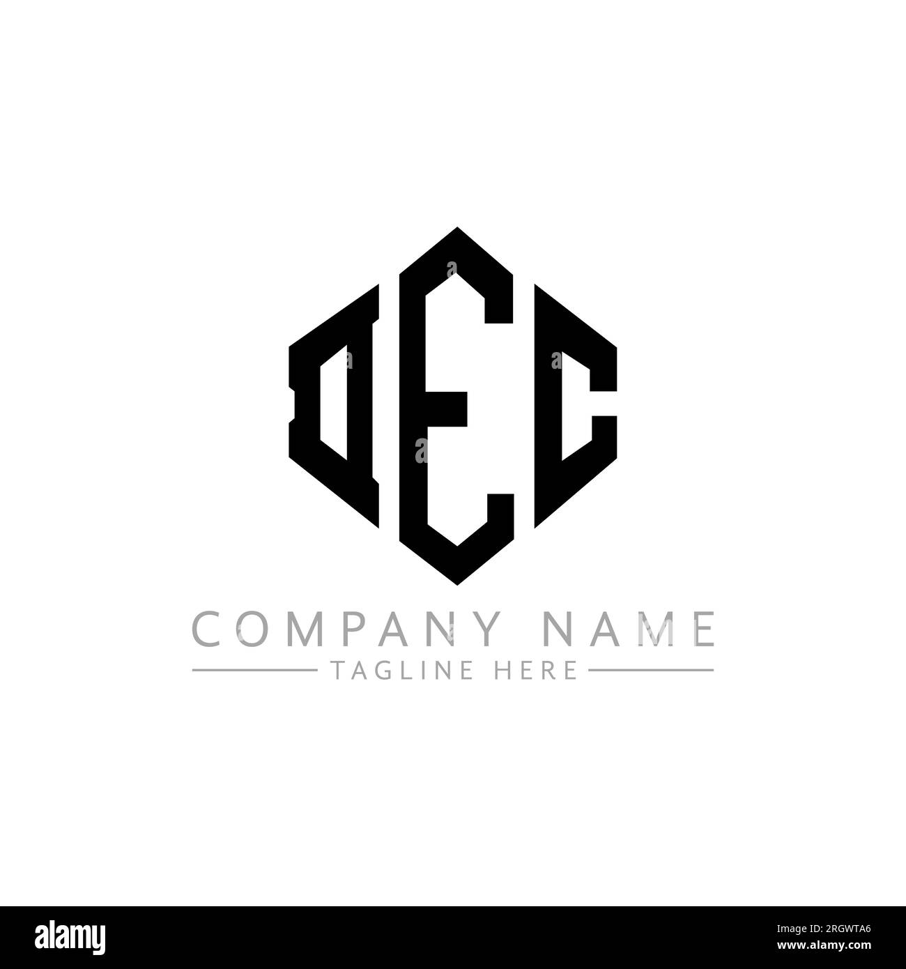 DEC letter logo design with polygon shape. DEC polygon and cube shape logo design. DEC hexagon ...