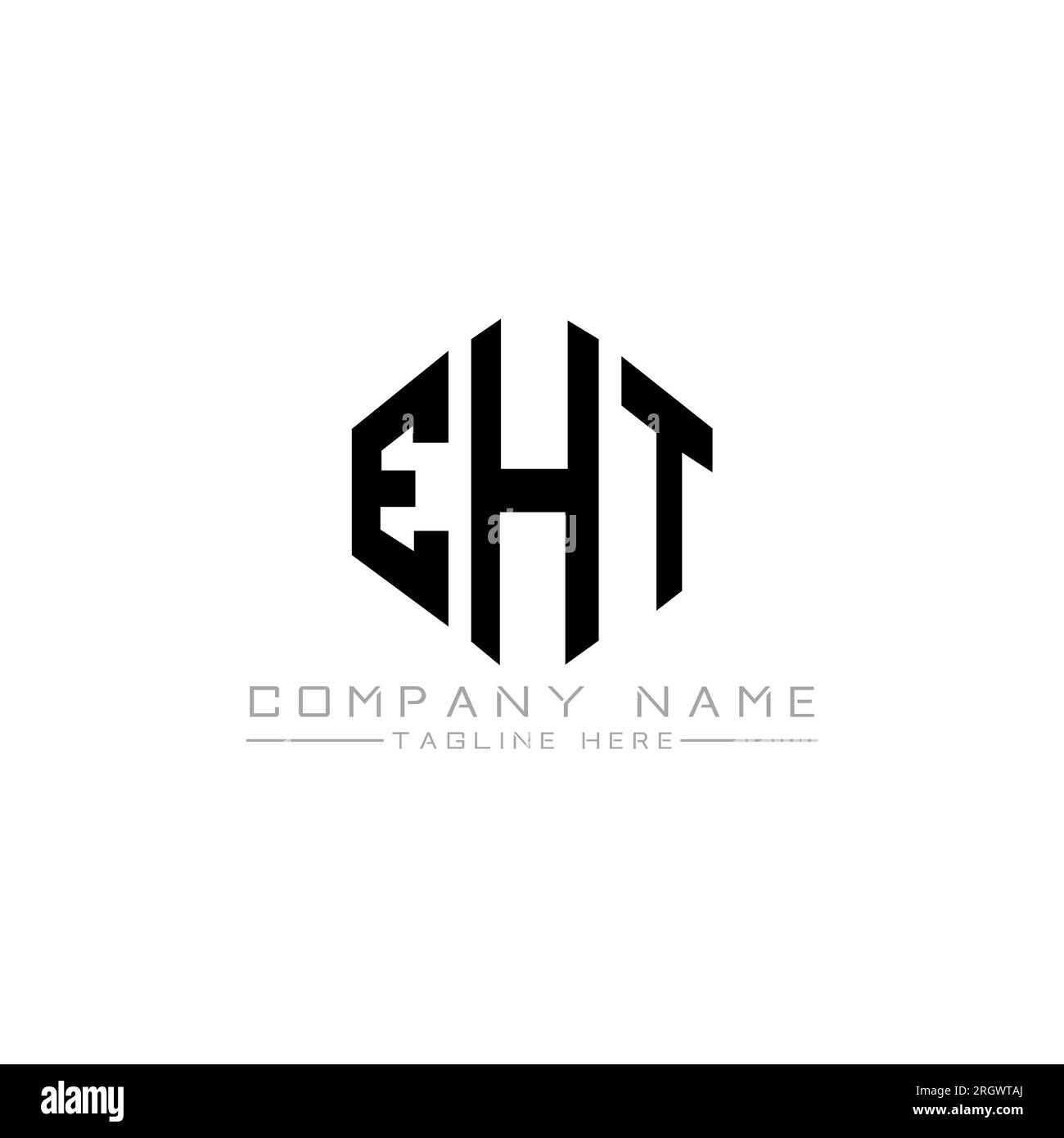 EHT letter logo design with polygon shape. EHT polygon and cube shape ...