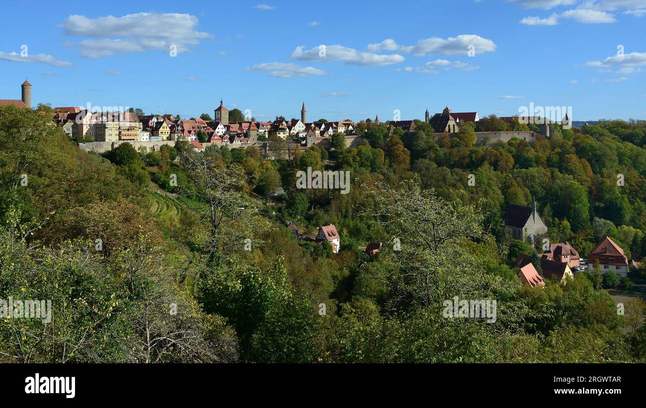 The skyline of Rothenburg ob der Tauber, Franken / Franconia, Bayern ...