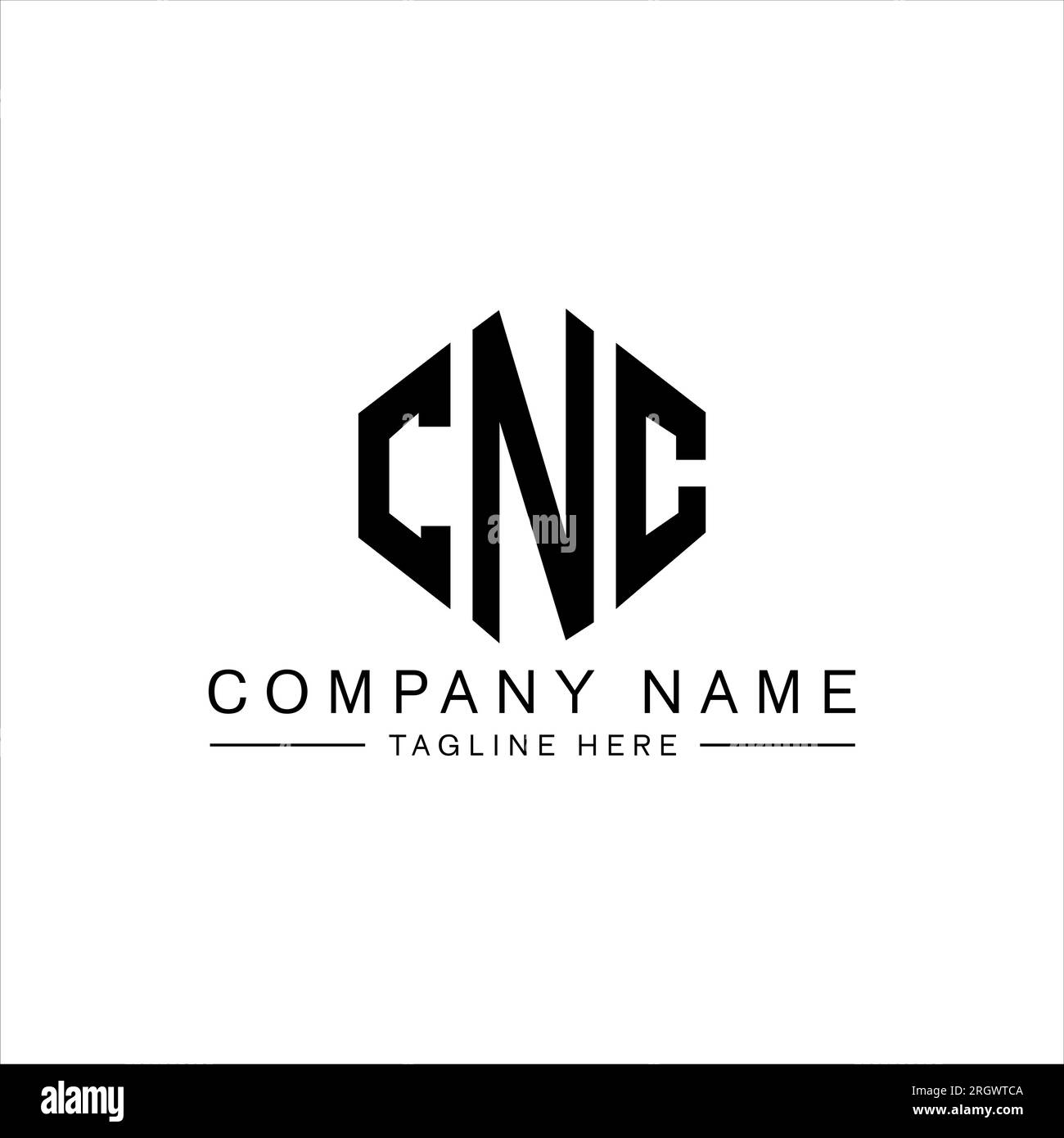 CNC letter logo design with polygon shape. CNC polygon and cube shape ...