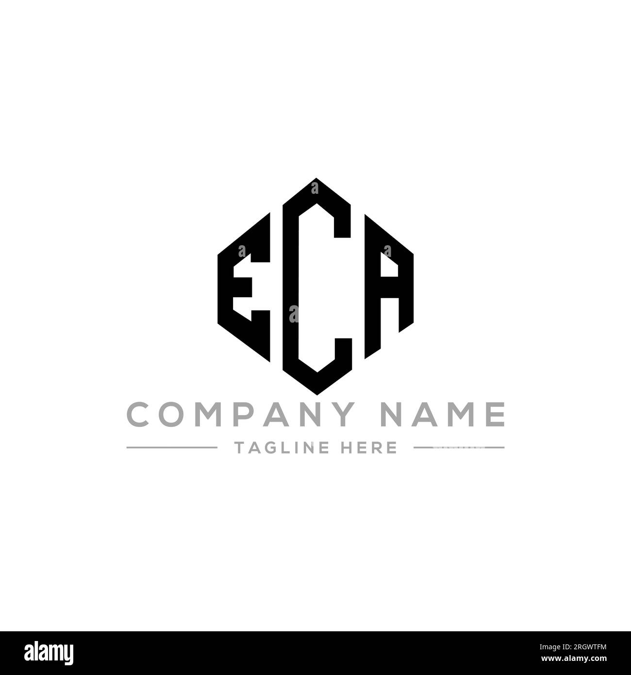 ECA letter logo design with polygon shape. ECA polygon and cube shape ...