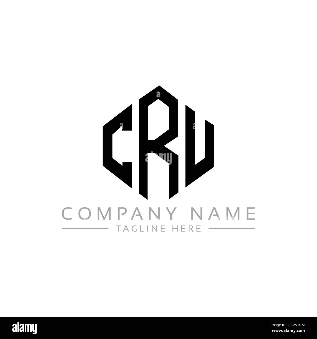 CRU letter logo design with polygon shape. CRU polygon and cube shape ...
