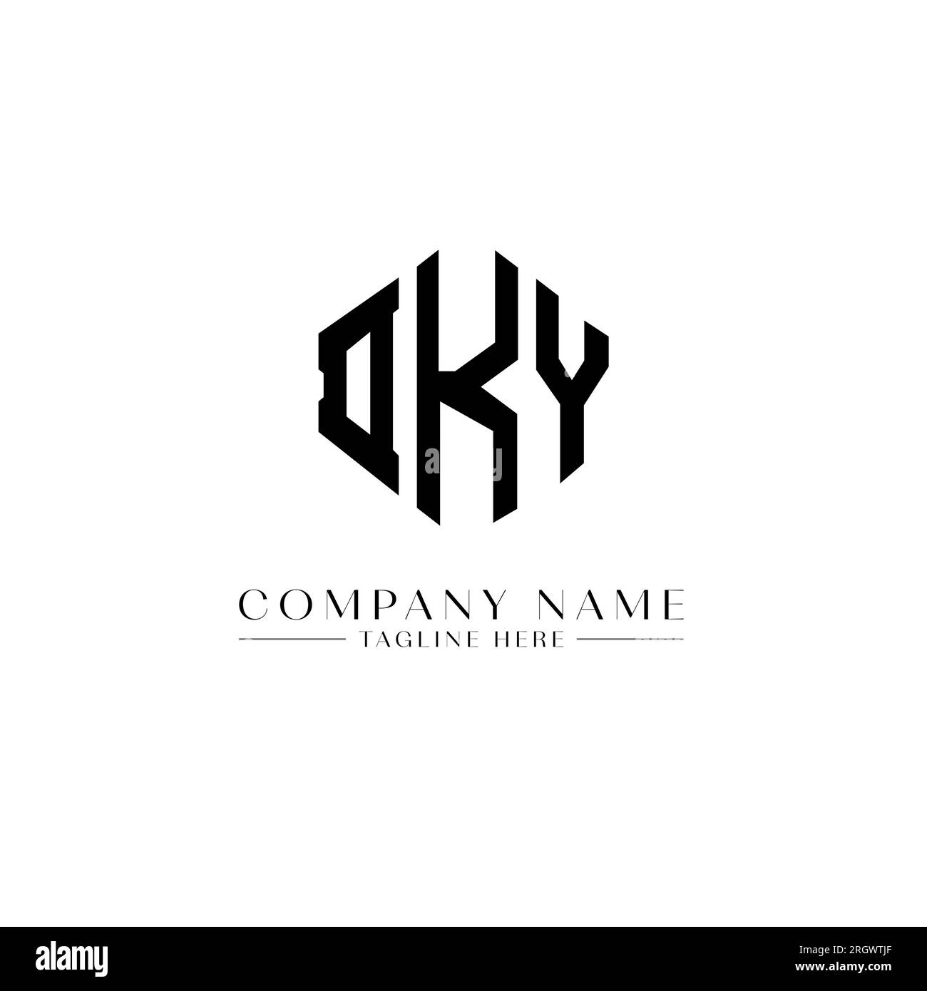 DKY letter logo design with polygon shape. DKY polygon and cube shape ...