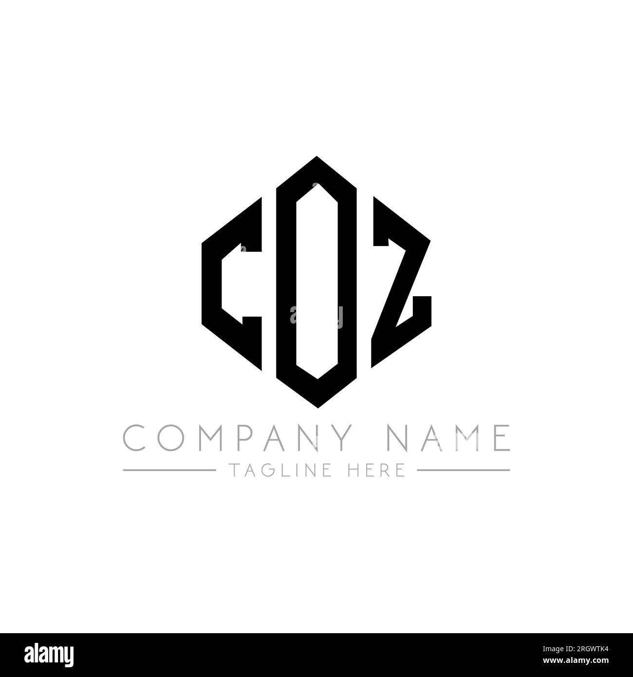 COZ letter logo design with polygon shape. COZ polygon and cube shape ...