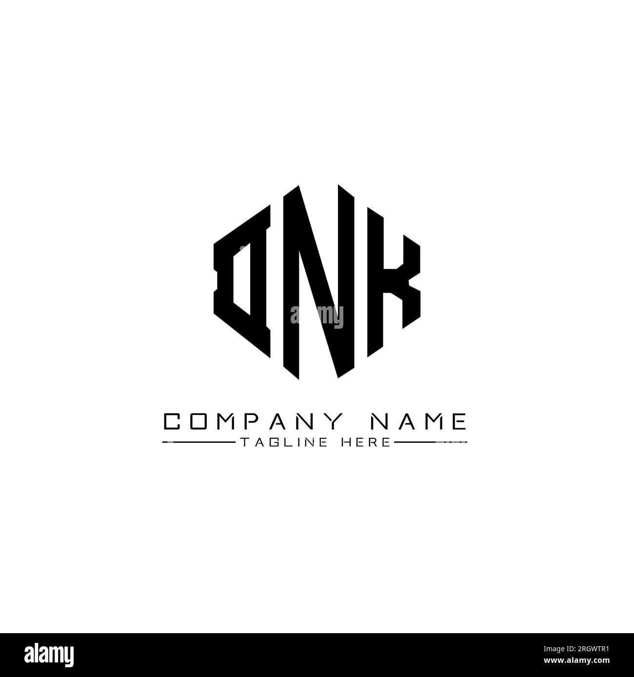 DNK letter logo design with polygon shape. DNK polygon and cube shape ...
