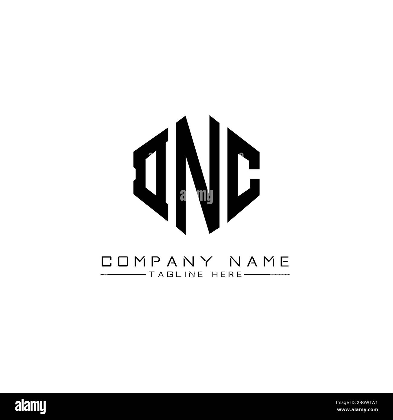 DNC letter logo design with polygon shape. DNC polygon and cube shape ...