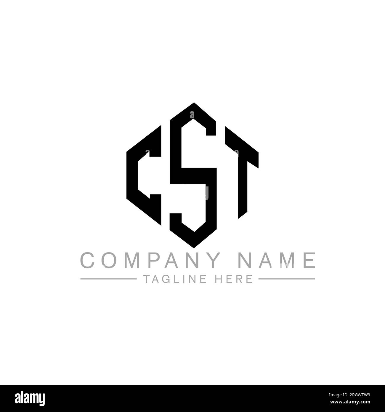 CST letter logo design with polygon shape. CST polygon and cube shape ...