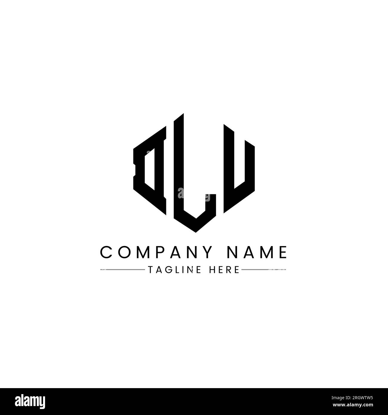DLU letter logo design with polygon shape. DLU polygon and cube shape ...