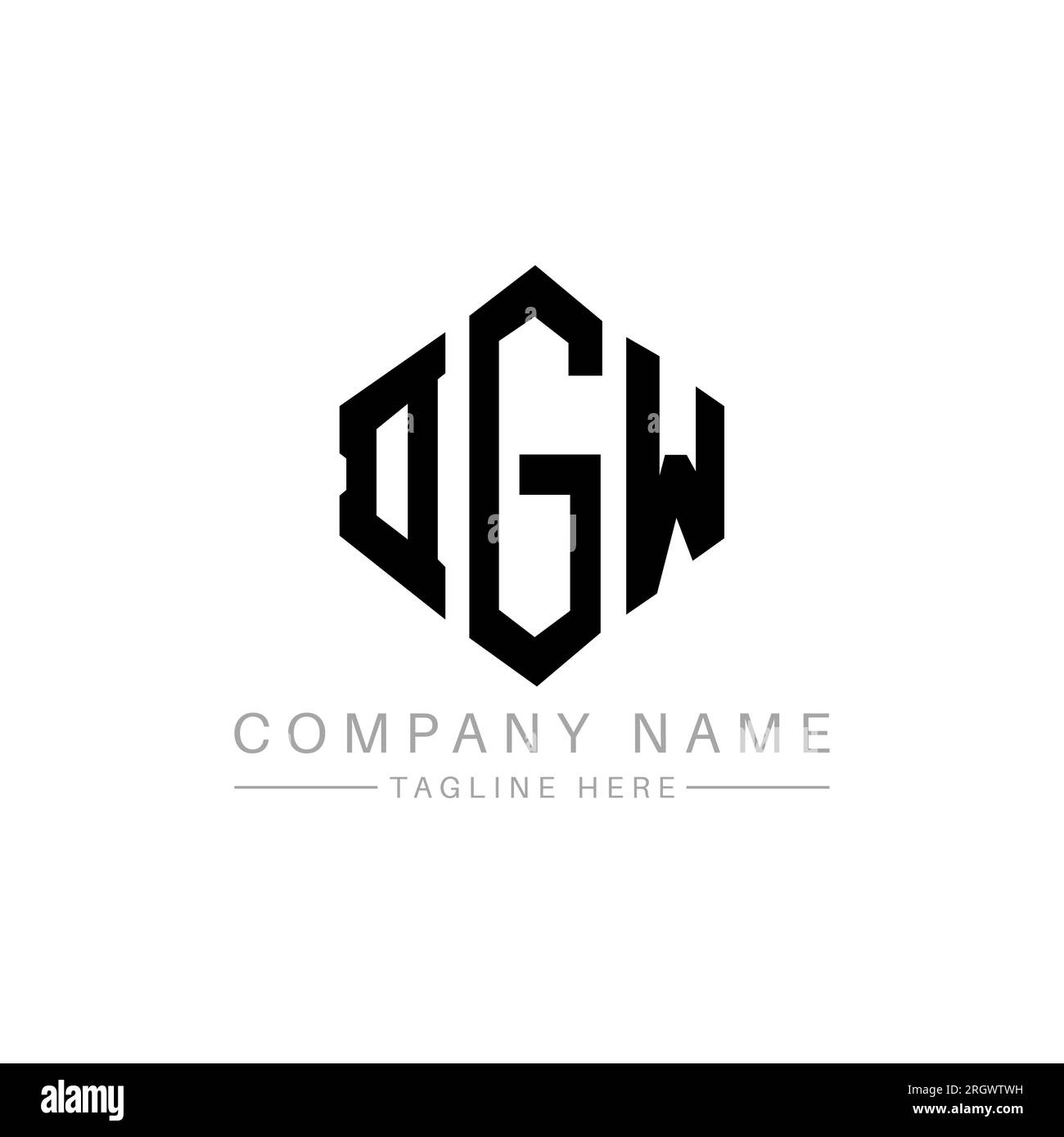 DGW letter logo design with polygon shape. DGW polygon and cube shape ...