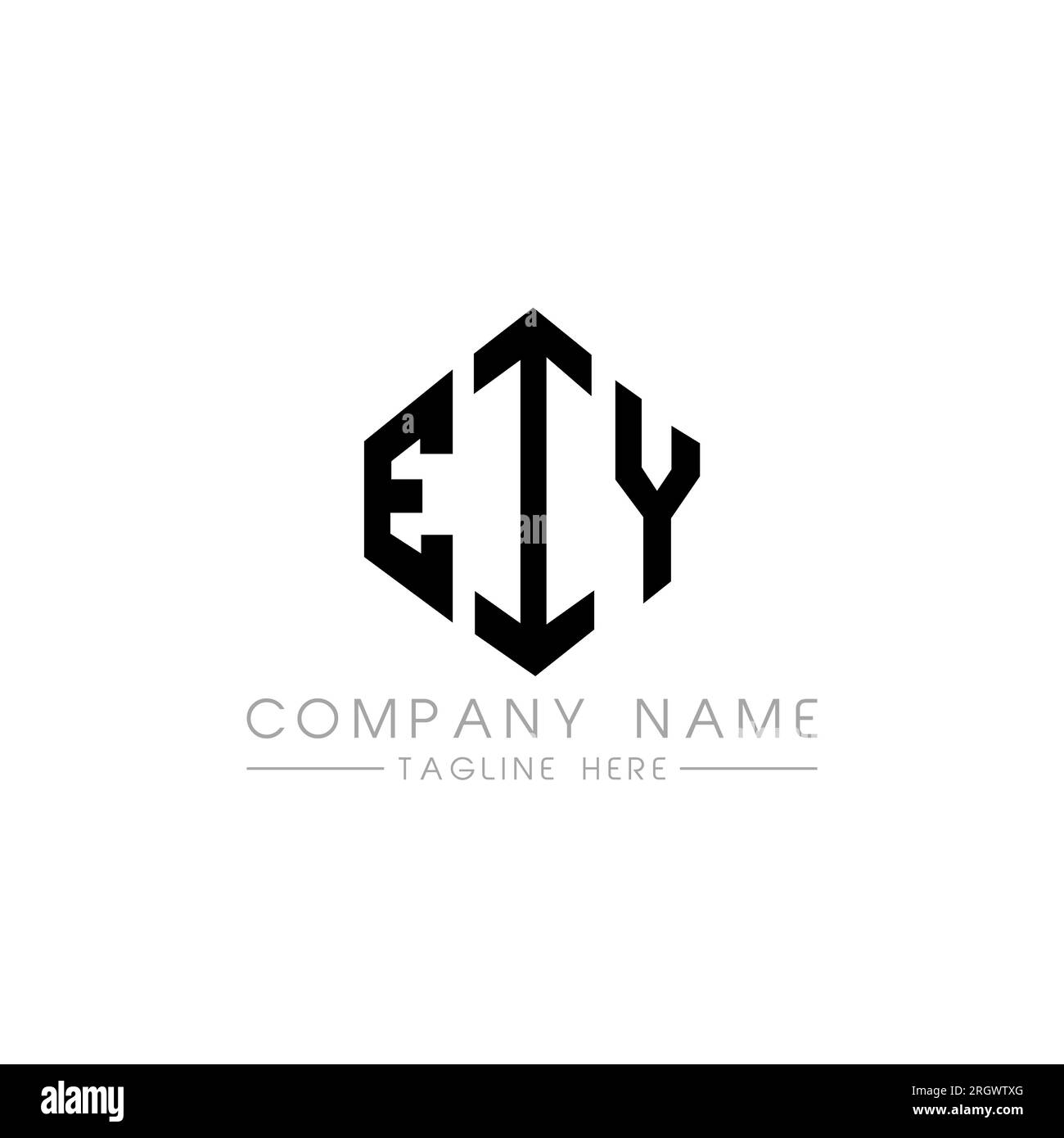 EIY letter logo design with polygon shape. EIY polygon and cube shape ...
