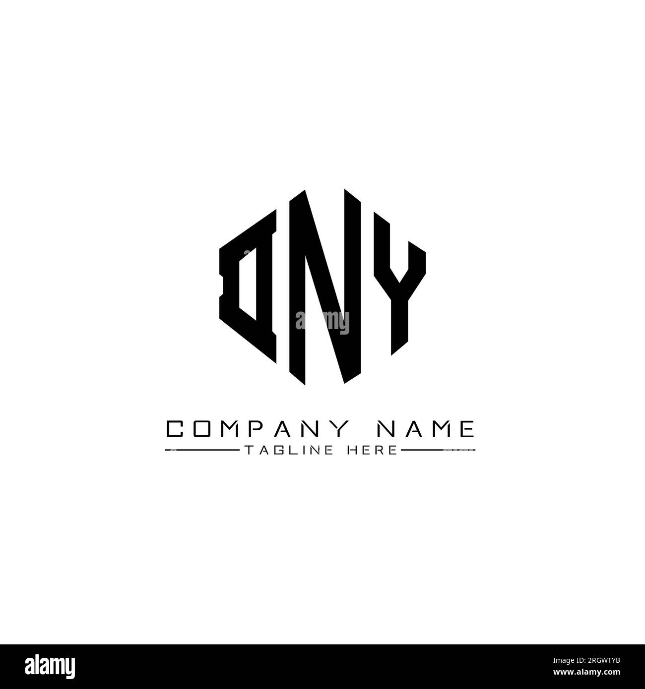 DNY letter logo design with polygon shape. DNY polygon and cube shape ...