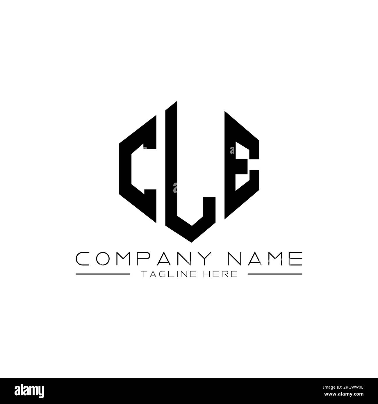 CLE letter logo design with polygon shape. CLE polygon and cube shape ...