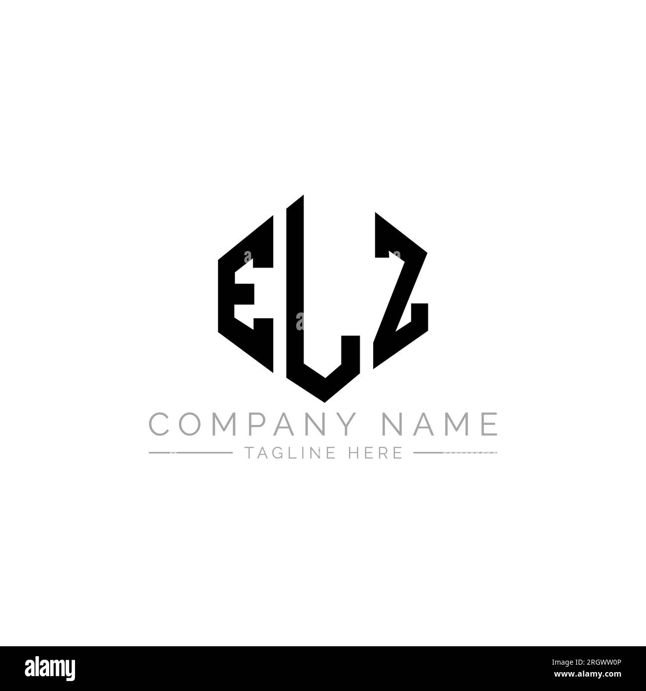 ELZ letter logo design with polygon shape. ELZ polygon and cube shape ...