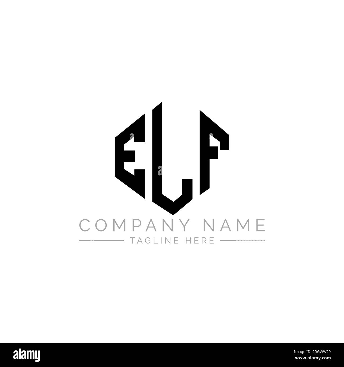 ELF letter logo design with polygon shape. ELF polygon and cube shape ...