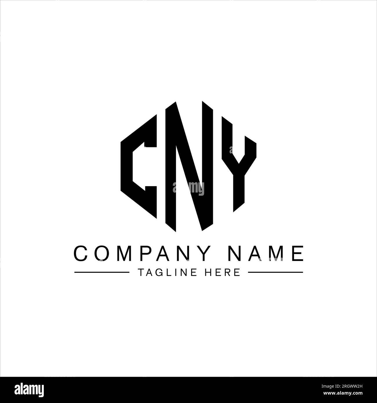 CNY letter logo design with polygon shape. CNY polygon and cube shape ...