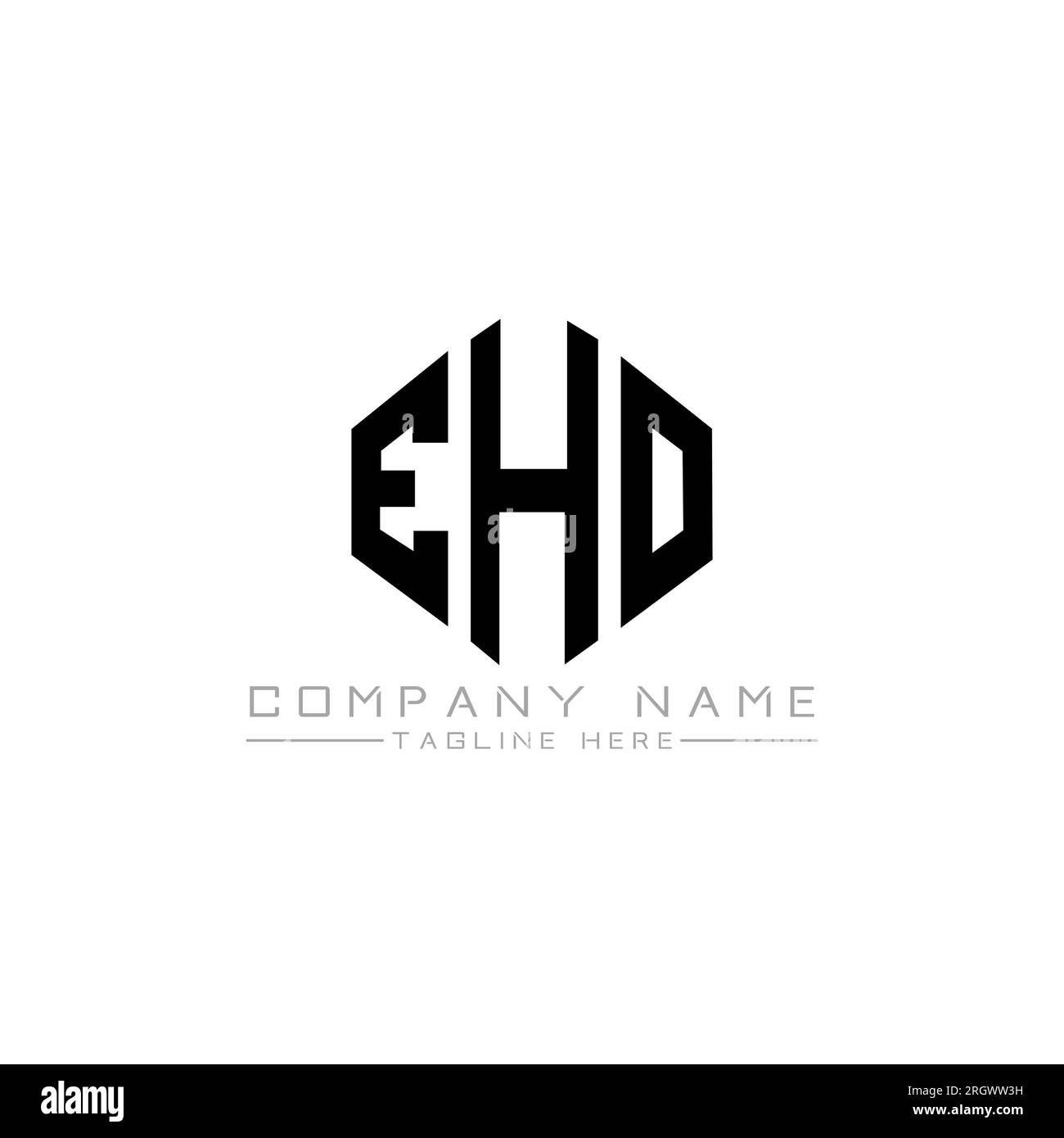 EHO letter logo design with polygon shape. EHO polygon and cube shape ...