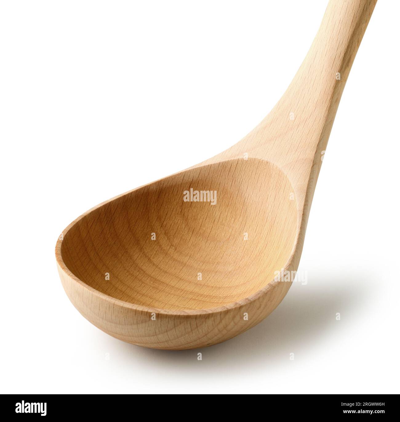new empty wooden ladle isolated on white background Stock Photo - Alamy