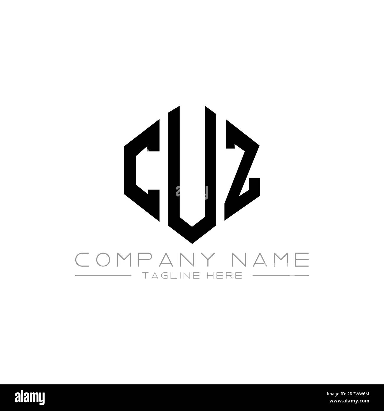 CUZ letter logo design with polygon shape. CUZ polygon and cube shape ...