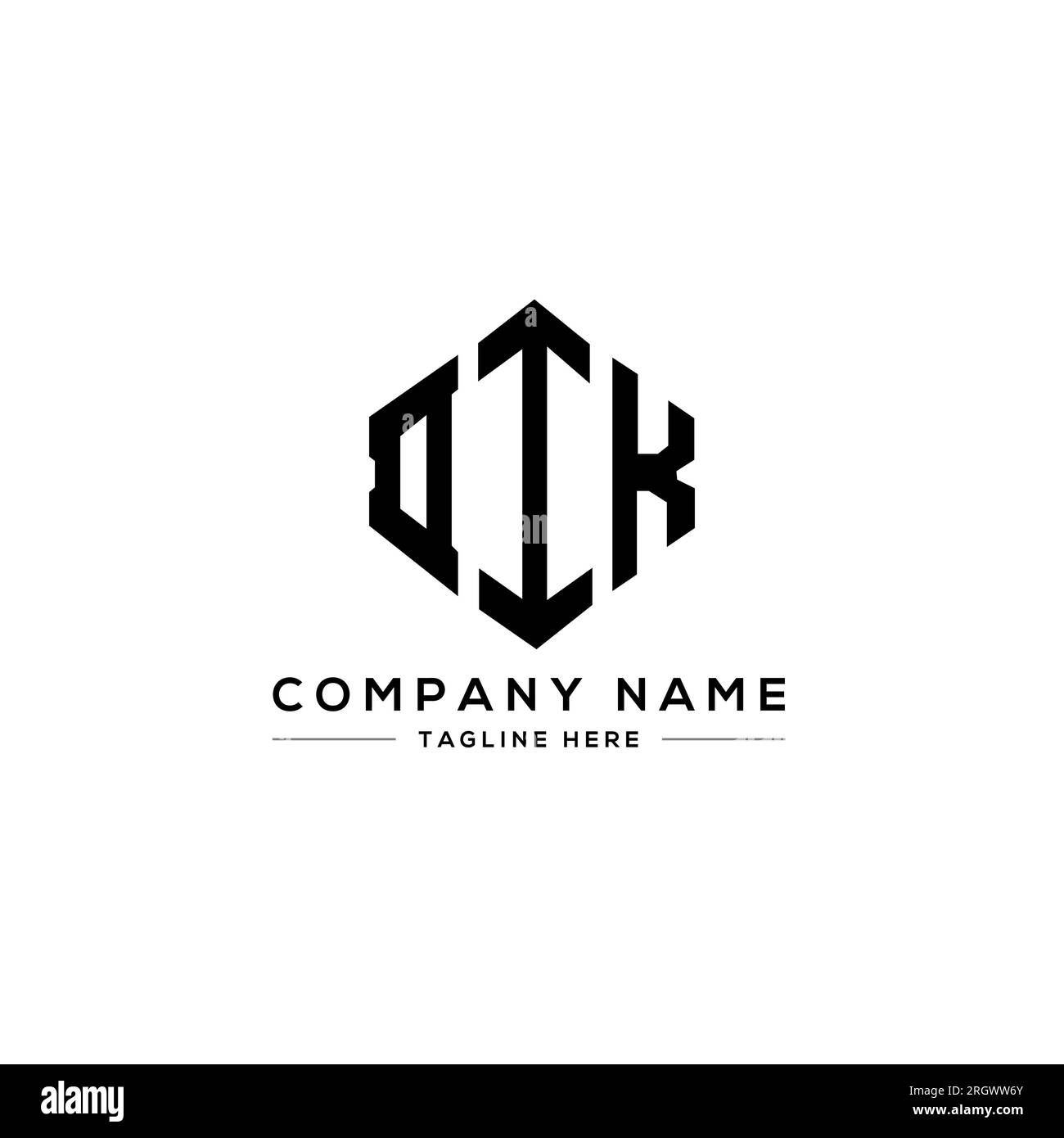 DIK letter logo design with polygon shape. DIK polygon and cube shape ...