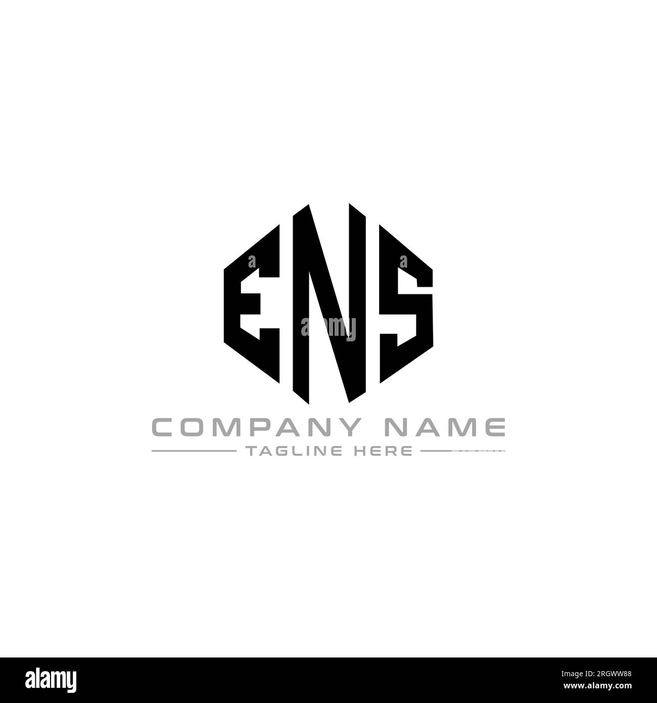ENS letter logo design with polygon shape. ENS polygon and cube shape logo design. ENS hexagon ...