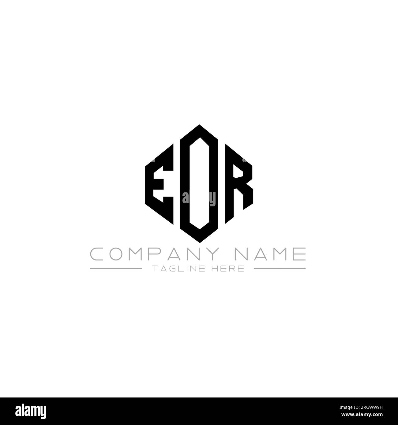 EOR letter logo design with polygon shape. EOR polygon and cube shape ...