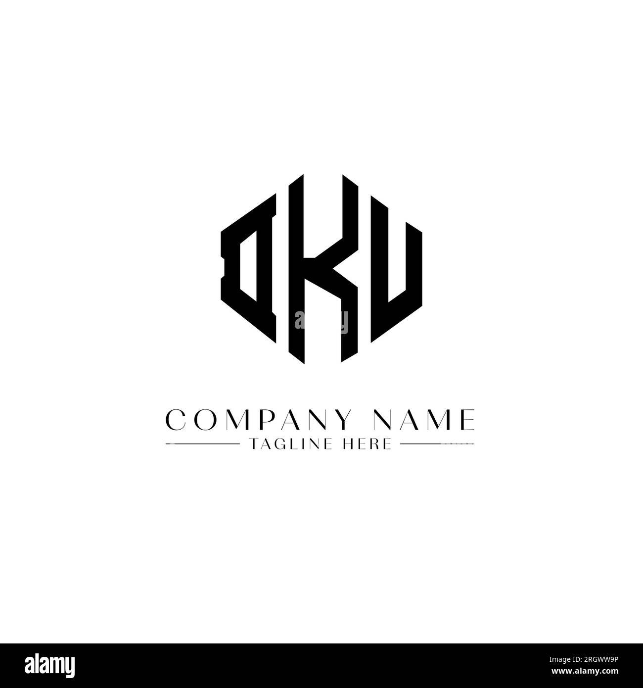 DKU letter logo design with polygon shape. DKU polygon and cube shape ...