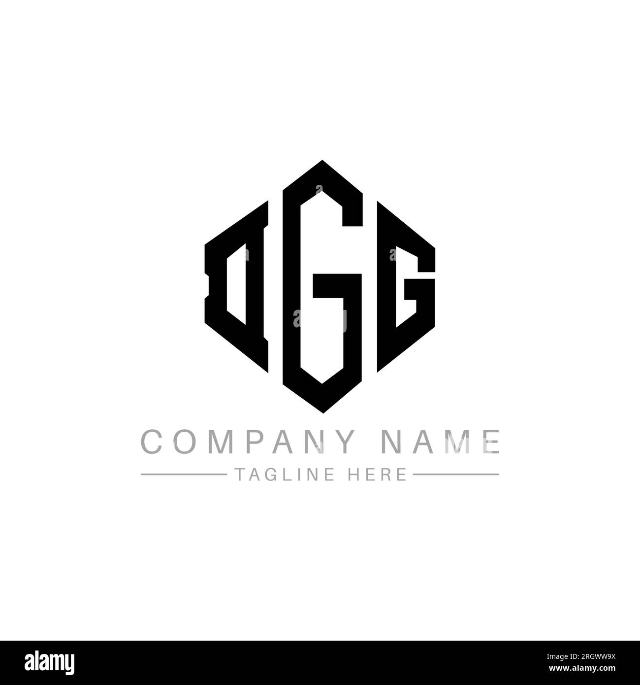 DGG letter logo design with polygon shape. DGG polygon and cube shape ...
