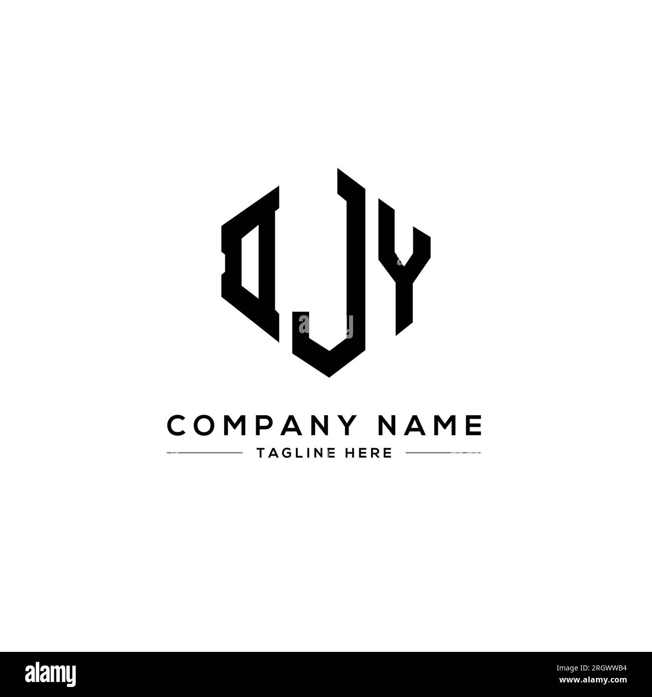 DJY letter logo design with polygon shape. DJY polygon and cube shape ...