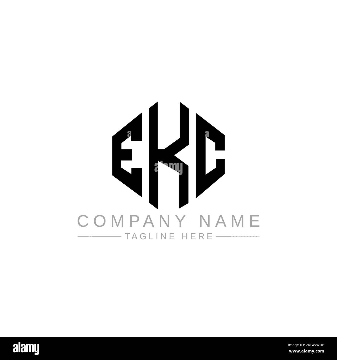 EKC letter logo design with polygon shape. EKC polygon and cube shape ...