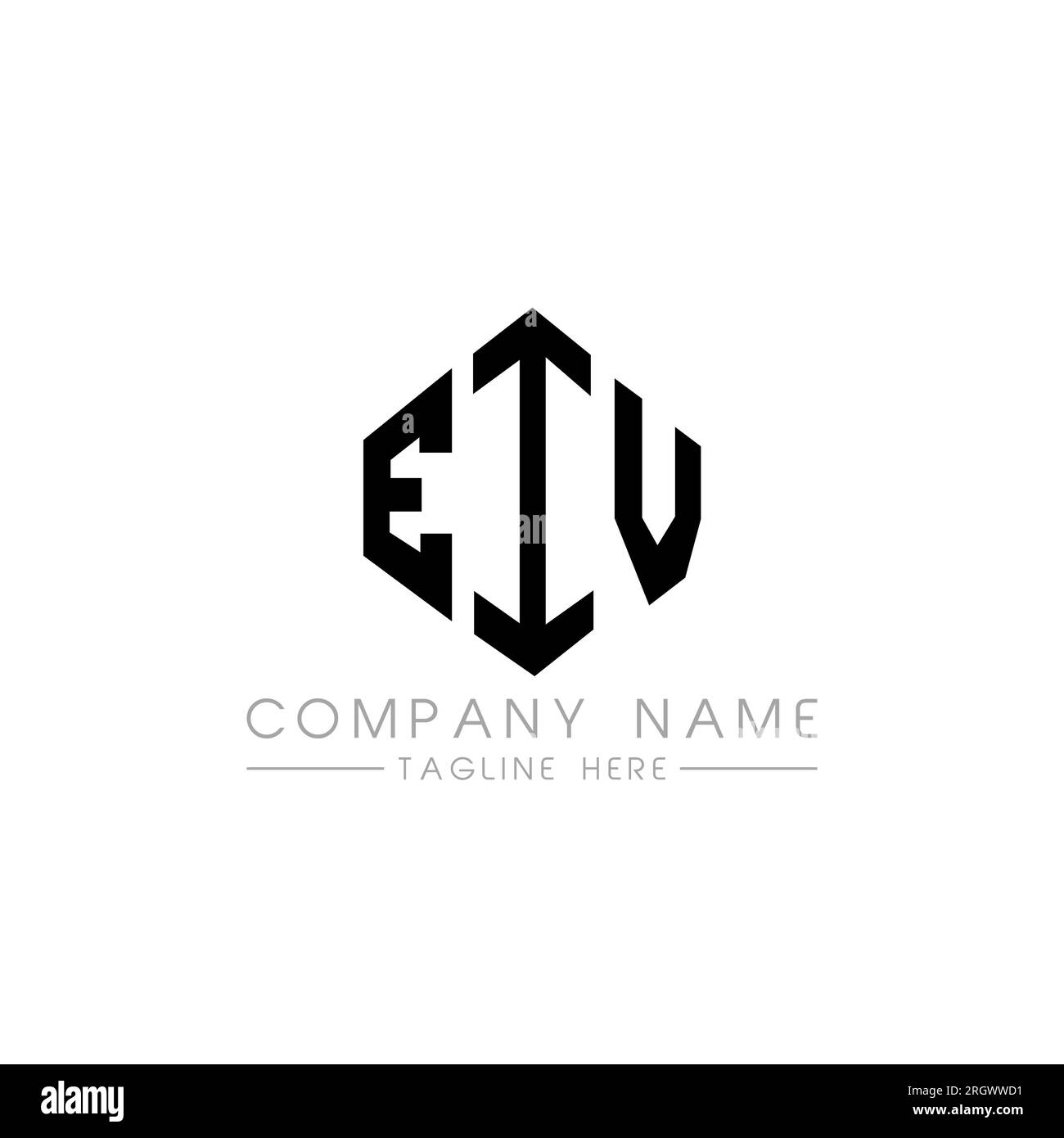 EIV letter logo design with polygon shape. EIV polygon and cube shape ...