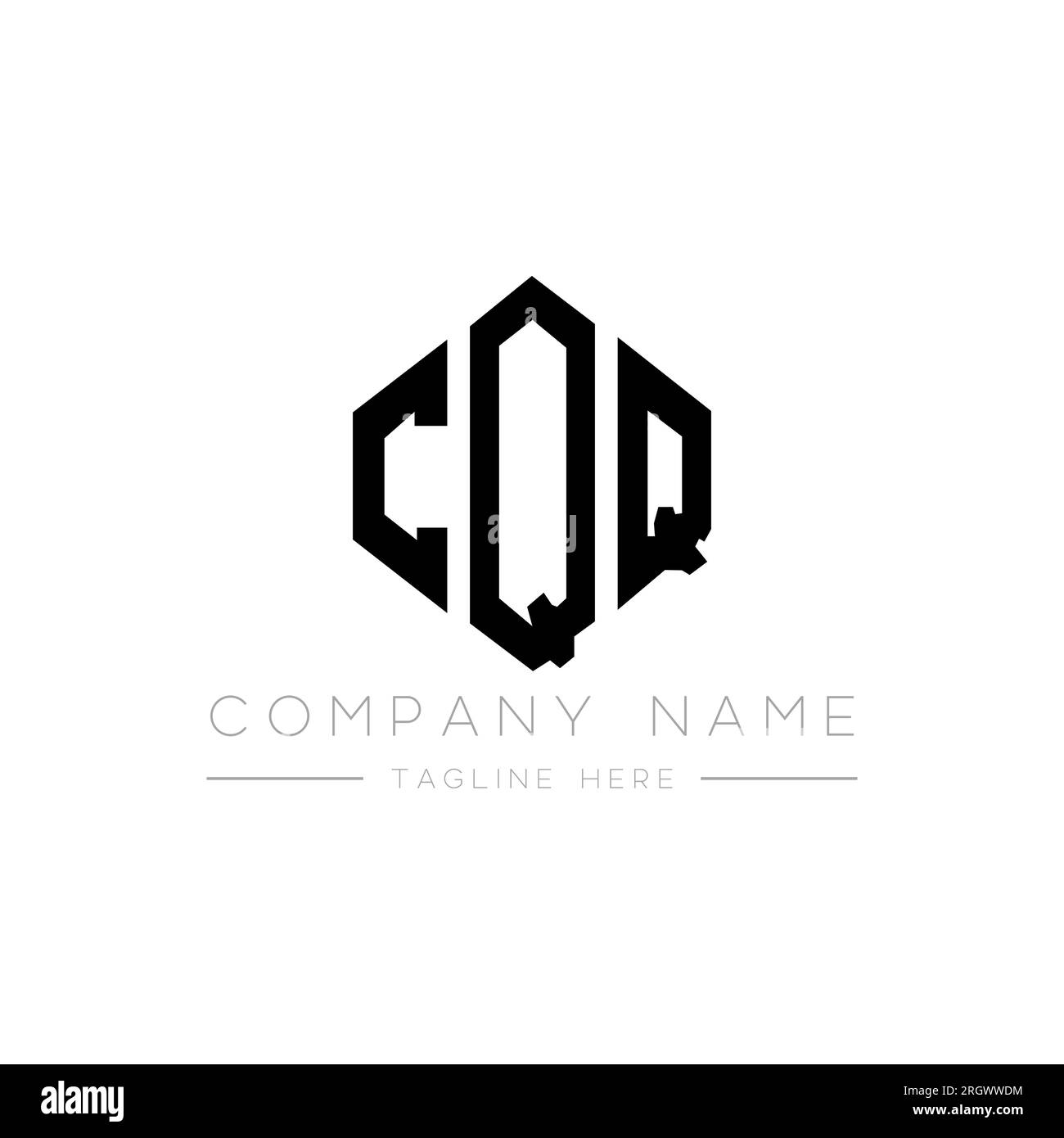 CQQ letter logo design with polygon shape. CQQ polygon and cube shape ...