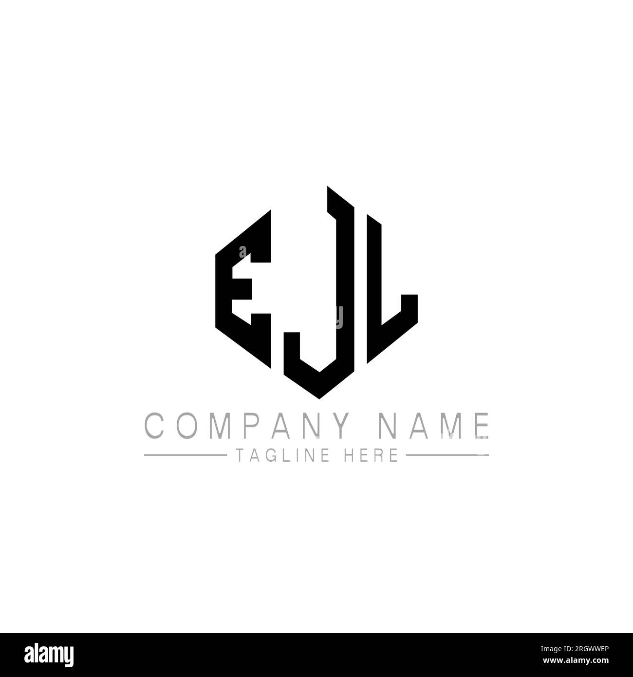 EJL letter logo design with polygon shape. EJL polygon and cube shape ...