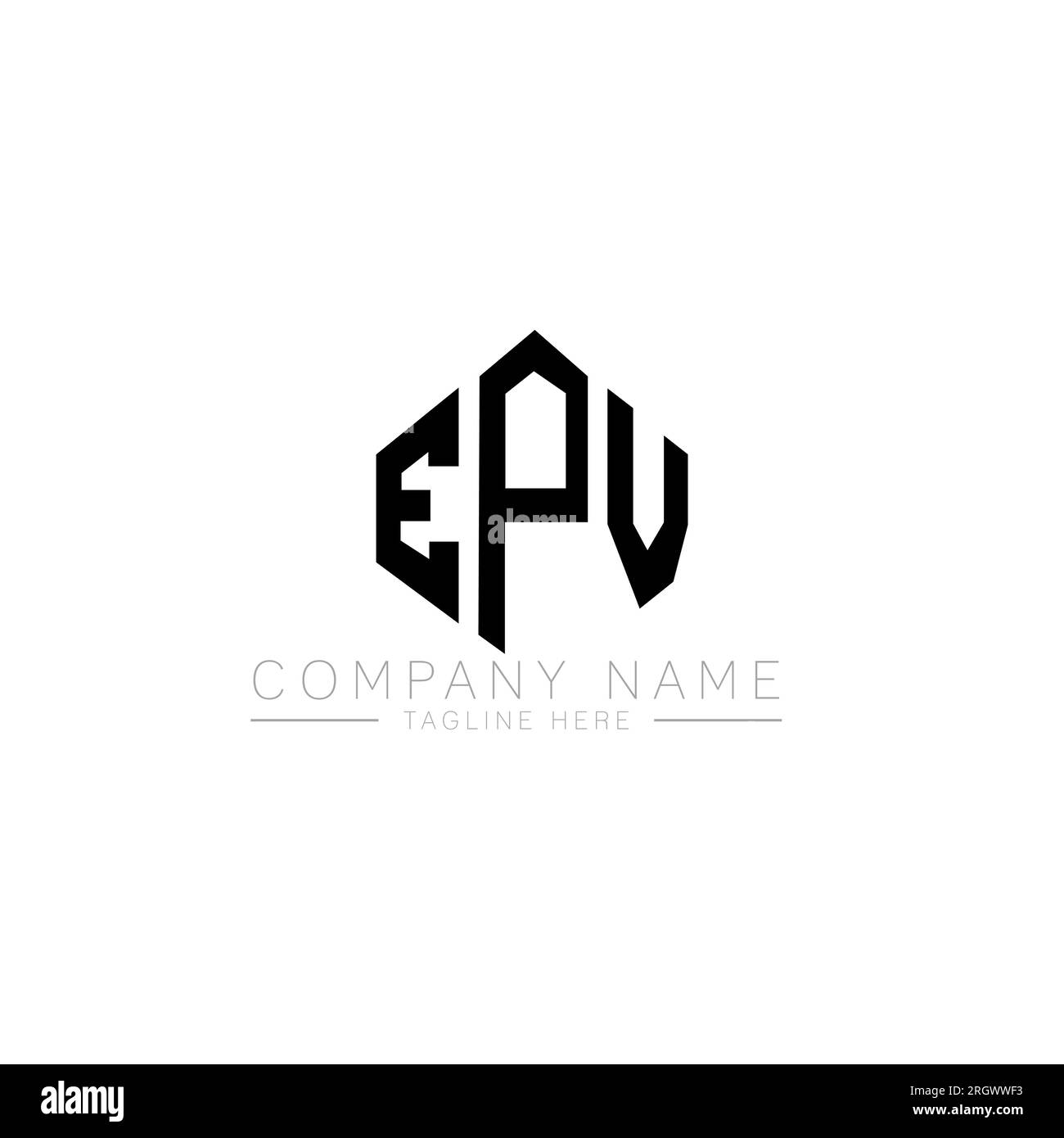 EPV letter logo design with polygon shape. EPV polygon and cube shape logo design. EPV hexagon ...