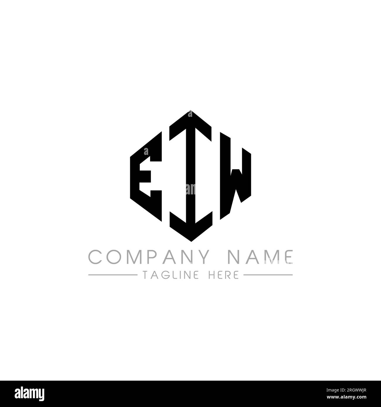 EIW letter logo design with polygon shape. EIW polygon and cube shape ...