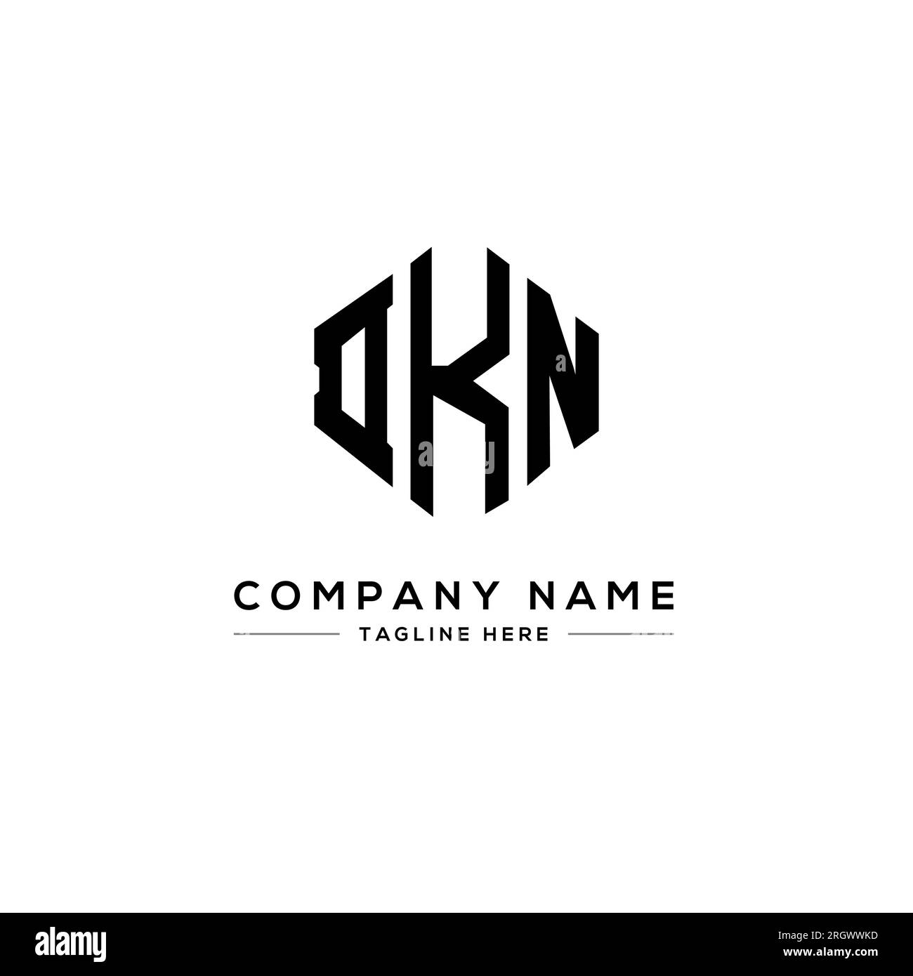 DKN letter logo design with polygon shape. DKN polygon and cube shape logo design. DKN hexagon ...