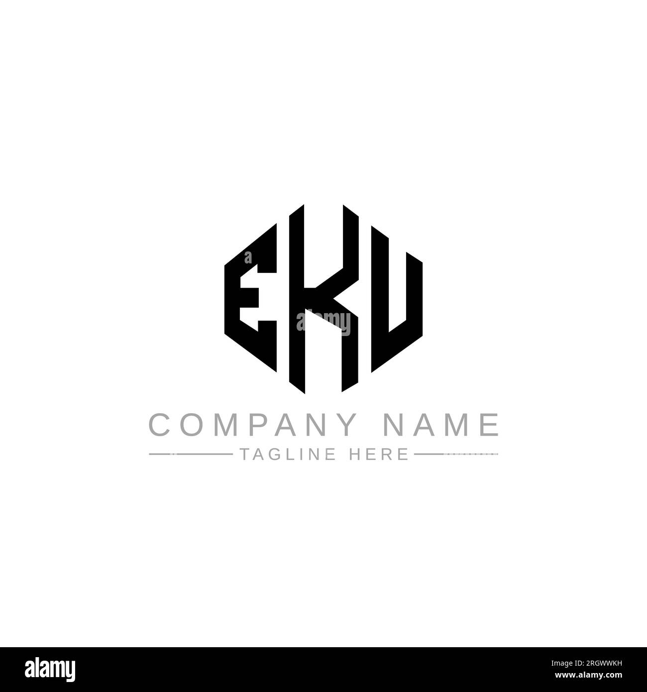 EKU letter logo design with polygon shape. EKU polygon and cube shape ...