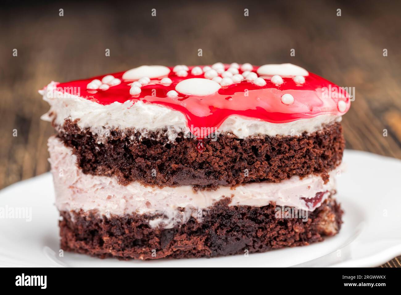 cherry flavored cake covered with cherry jam chocolate cake with butter ...