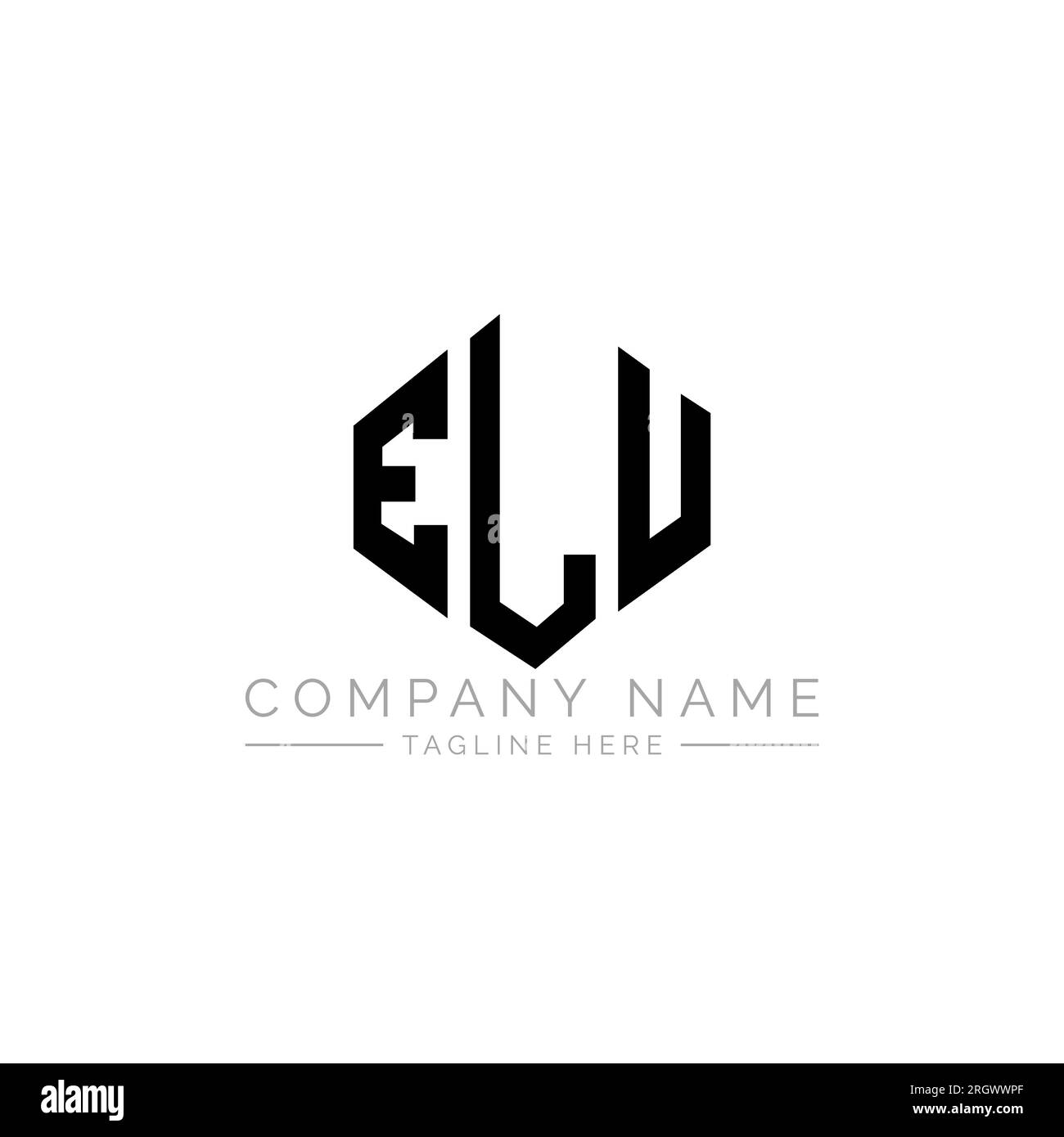 ELU letter logo design with polygon shape. ELU polygon and cube shape ...