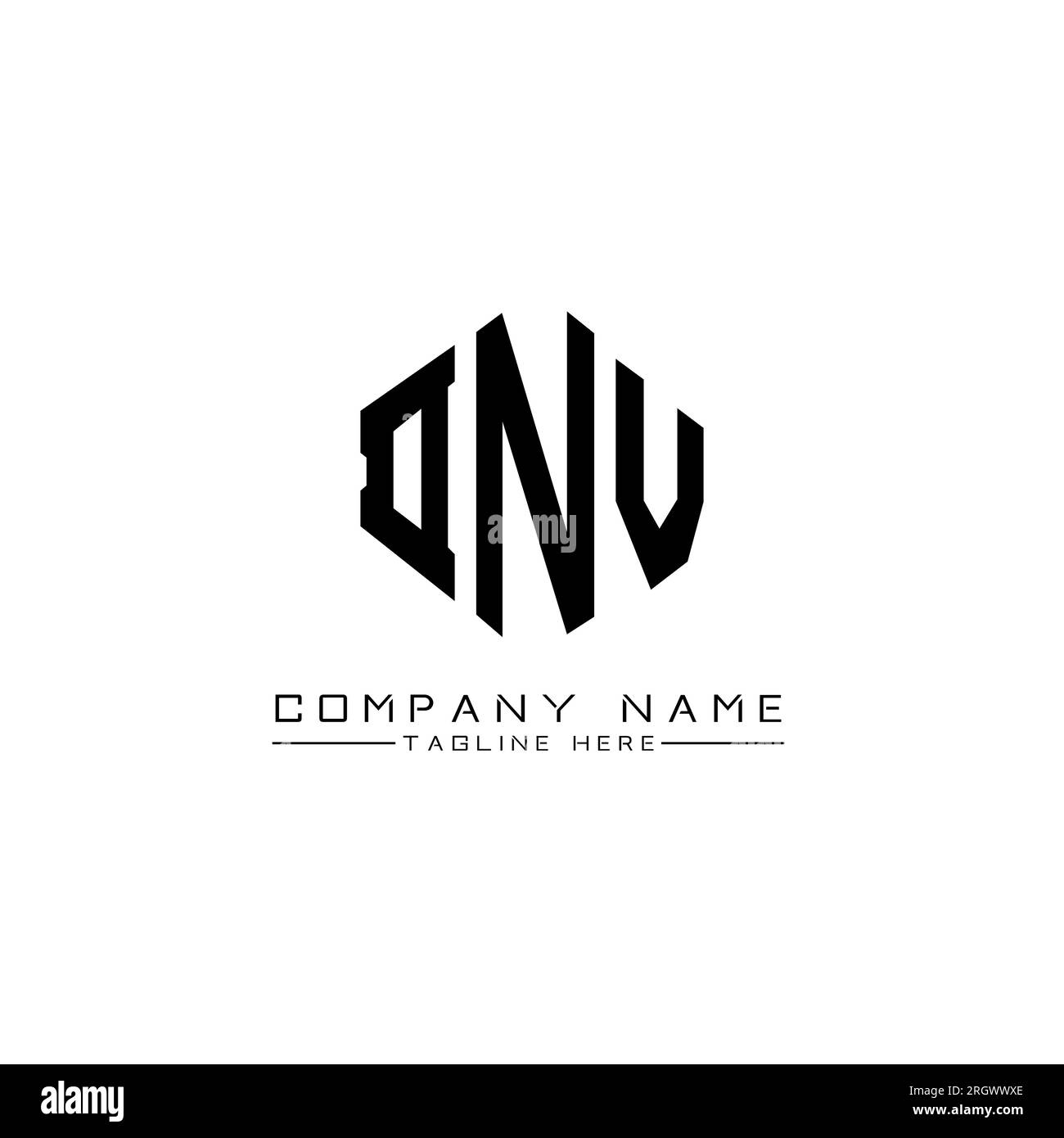 DNV letter logo design with polygon shape. DNV polygon and cube shape ...