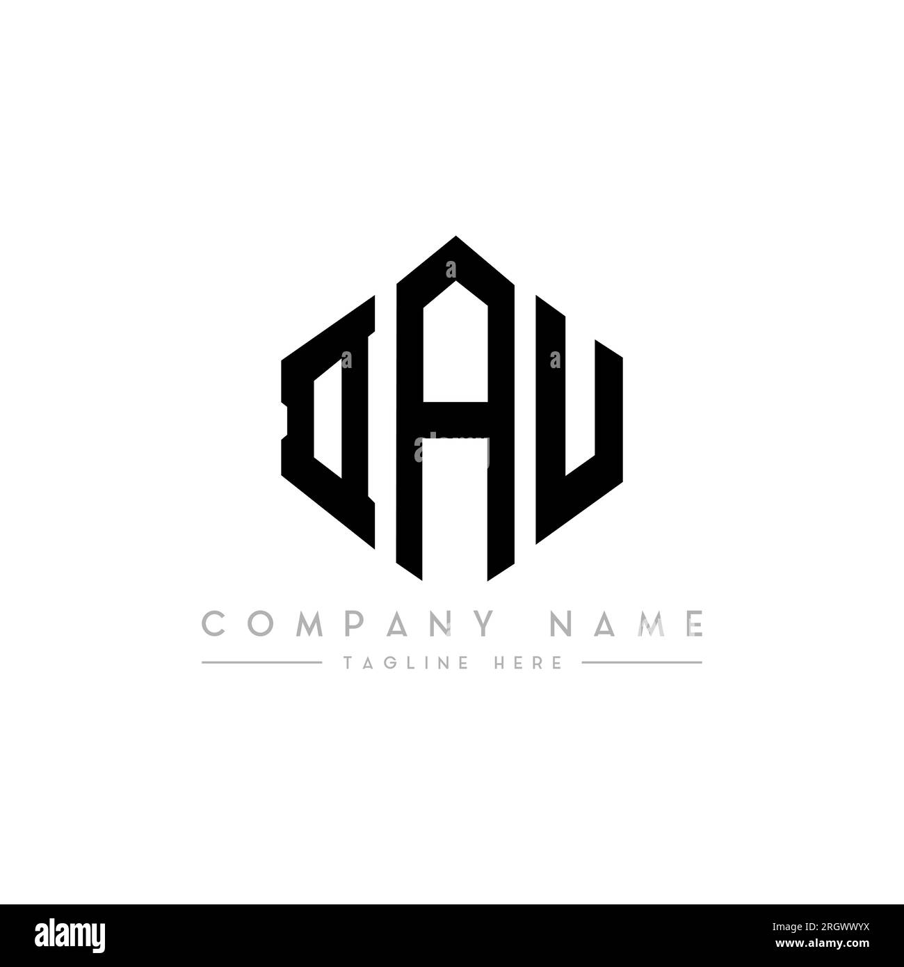DAU letter logo design with polygon shape. DAU polygon and cube shape ...