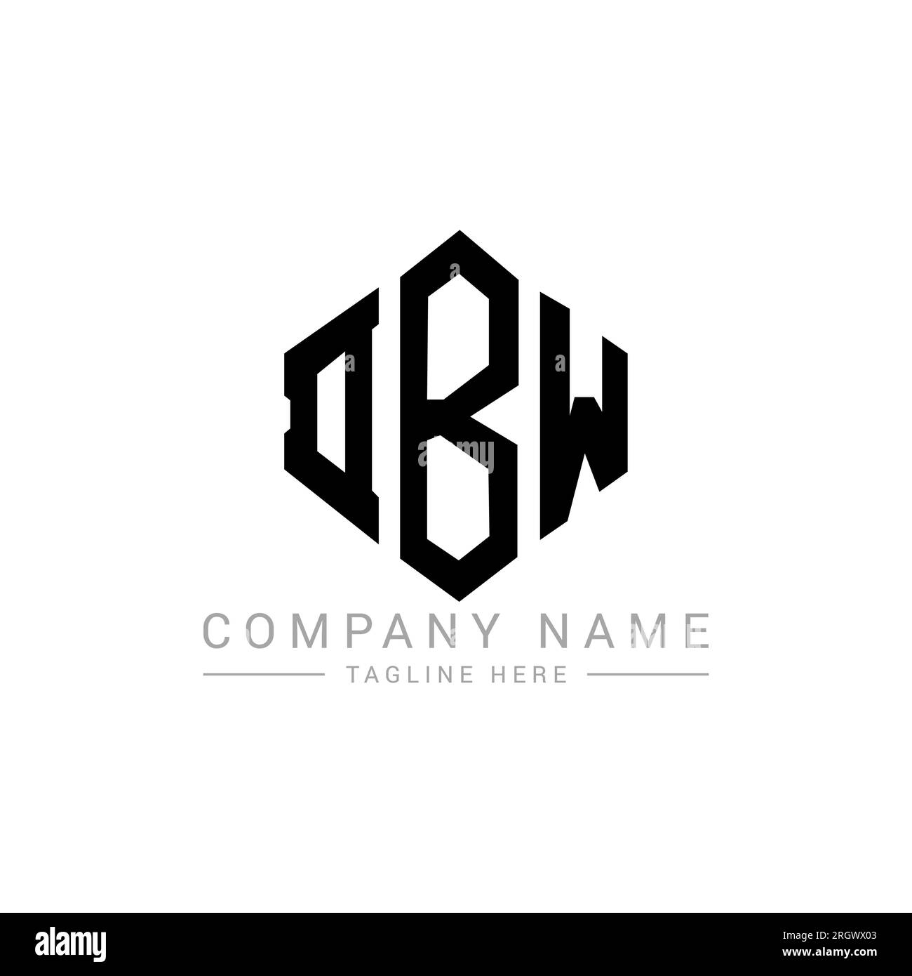 DBW letter logo design with polygon shape. DBW polygon and cube shape ...