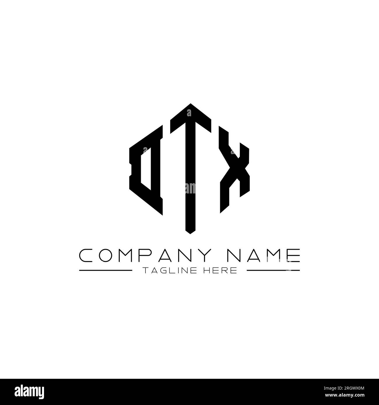 DTX letter logo design with polygon shape. DTX polygon and cube shape ...
