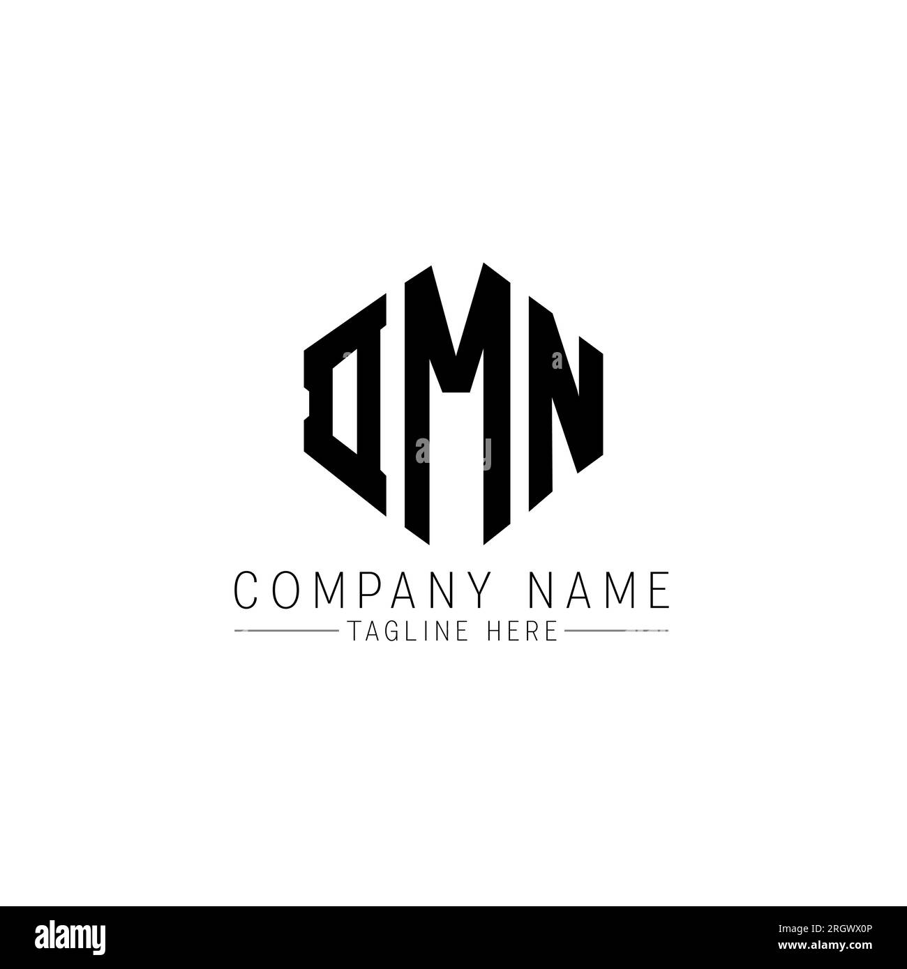 DMN letter logo design with polygon shape. DMN polygon and cube shape ...
