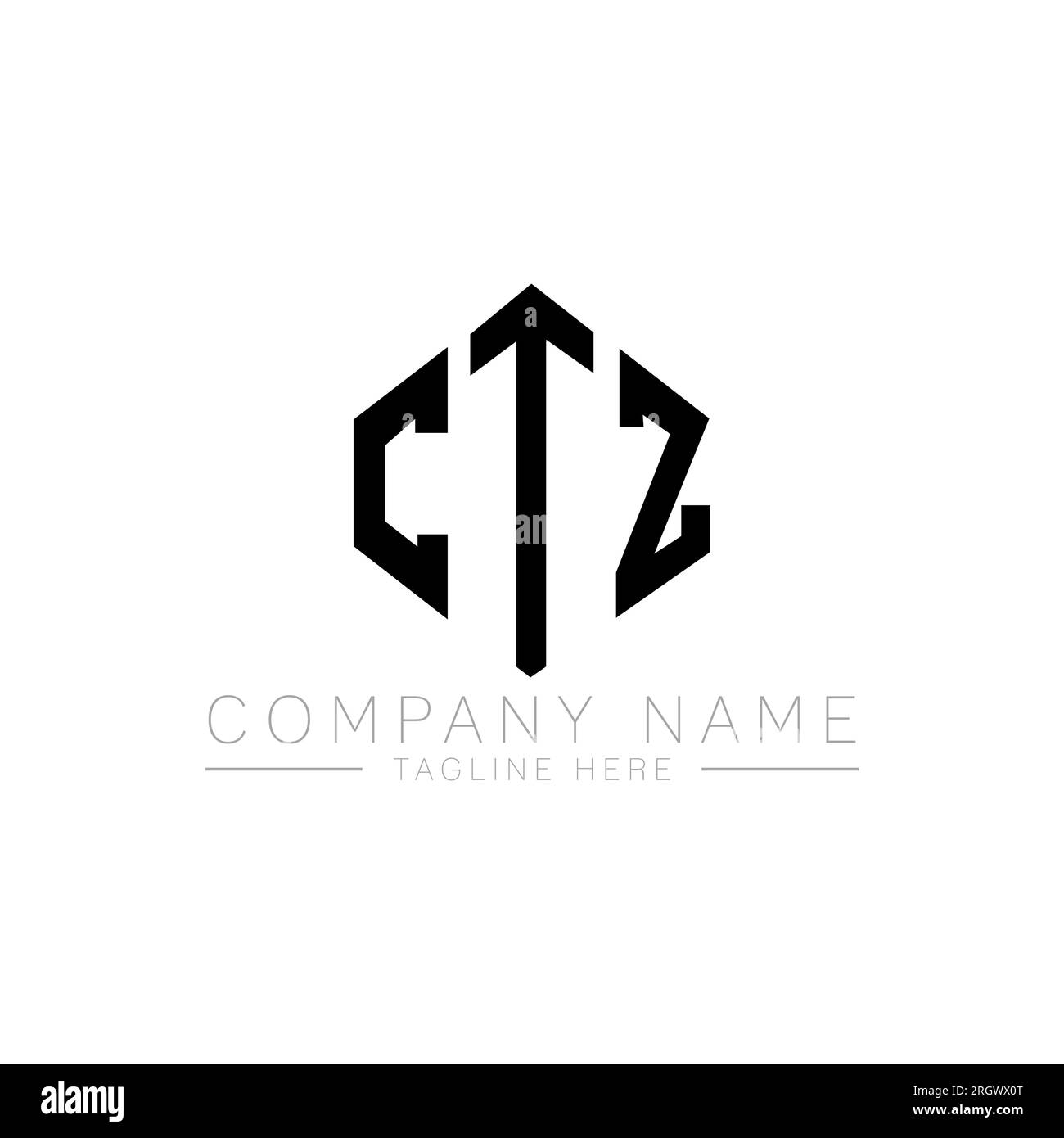 CTZ letter logo design with polygon shape. CTZ polygon and cube shape ...