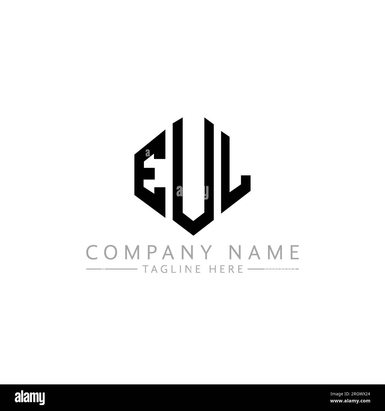 EUL letter logo design with polygon shape. EUL polygon and cube shape ...